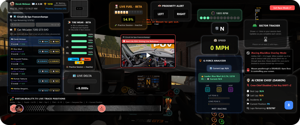 Apex Boss - Next-Gen iRacing Sim Overlays & AI Crew Chief